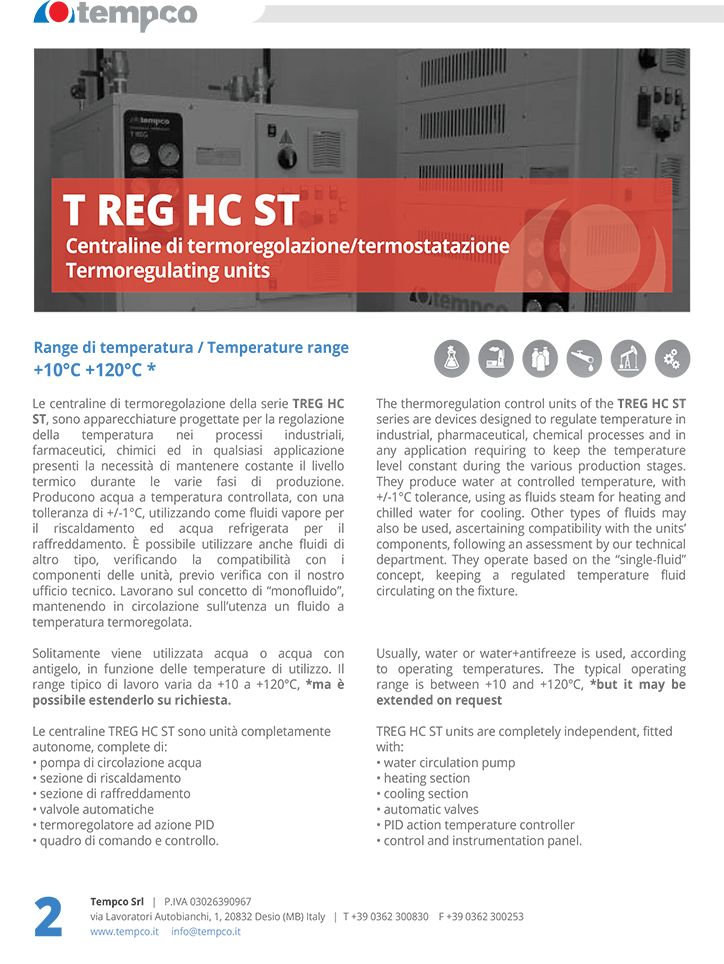 Thermoregulating units, Tempco technical sheet updated - Tempco Blog